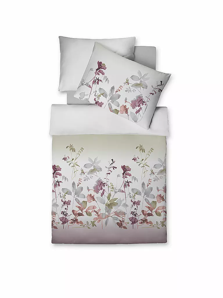 FLEURESSE Satin-Bettwäsche "Bed Art" 70x90cm/140x200cm (Aquarell) beige