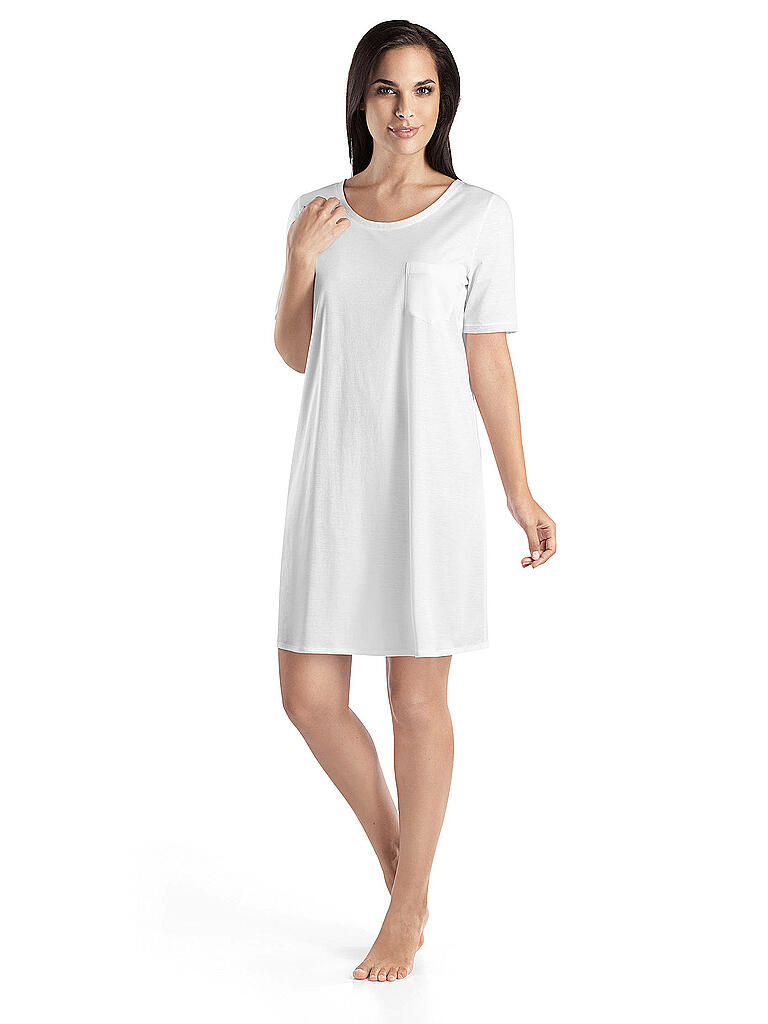 HANRO Sleepshirt - Nachthemd "Cotton Deluxe" weiß