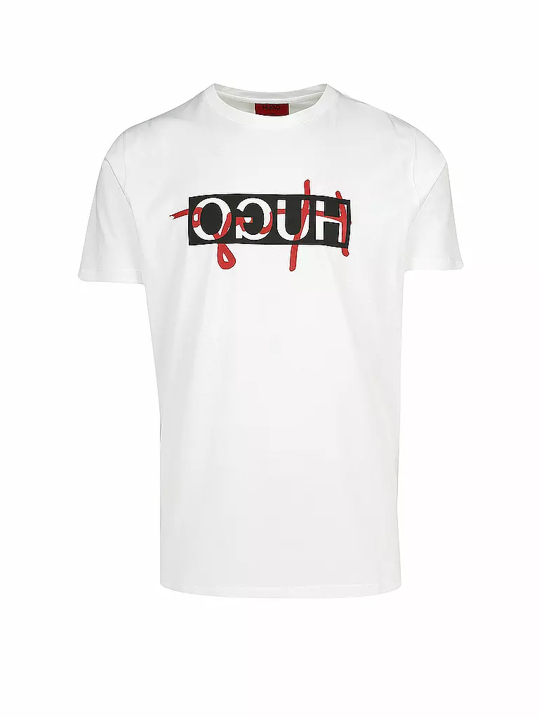 HUGO T-Shirt "Dicagolino201" weiß
