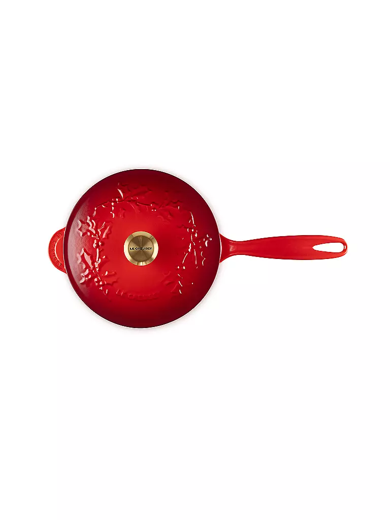 LE CREUSET Stielkasserolle mit Deckel 21cm HOLLY Kirschrot rot