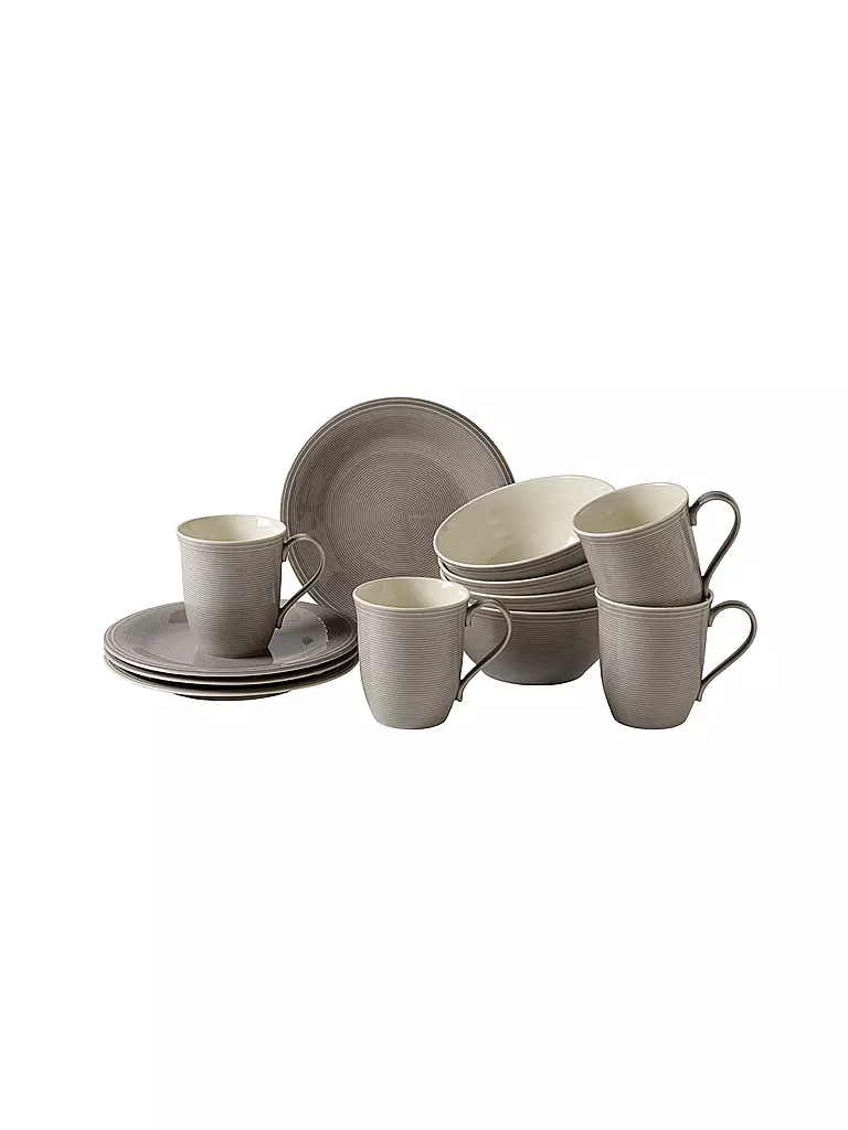 LIKE Villeroy & Boch Group Color Loop - Frühstücks-Set 12-tlg. (Stone) grau