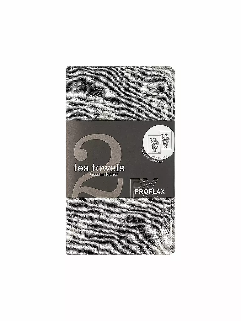 PROFLAX Geschirrtuch 2er Set 50x70cm Wildschwein Grey grau