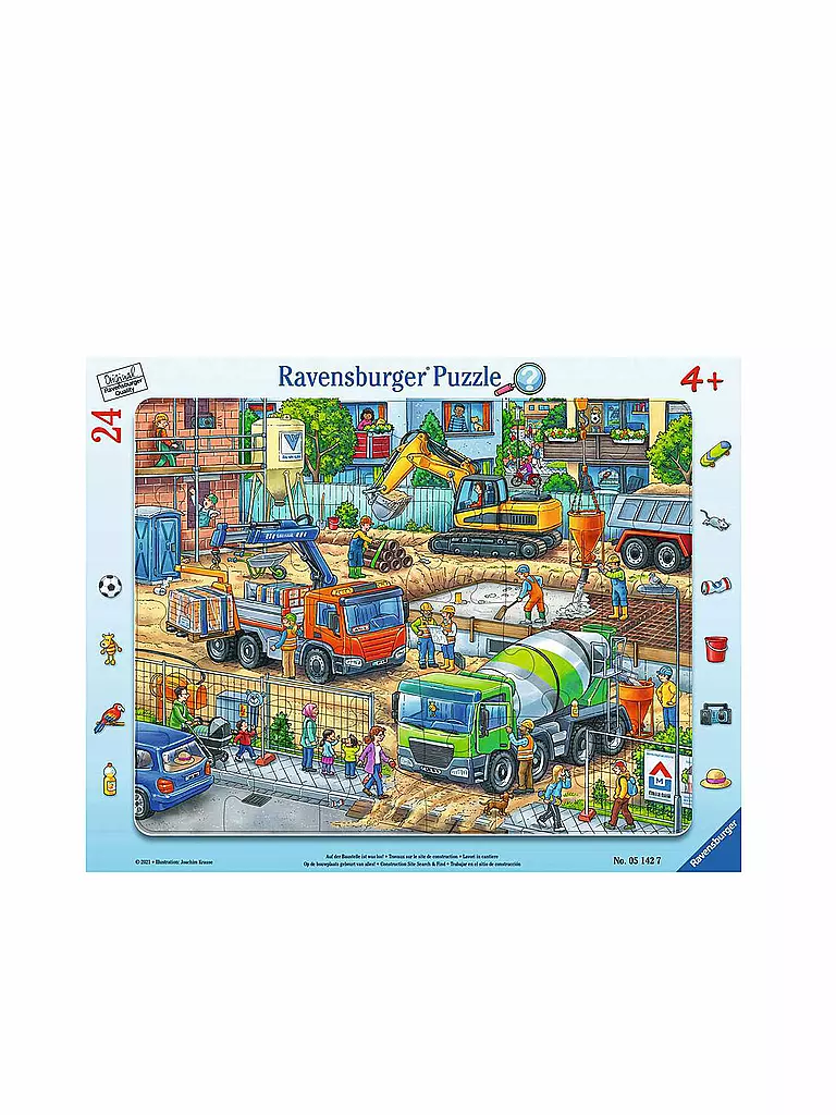 RAVENSBURGER Kinderpuzzle - Auf der Baustelle ist was los! 24 Teile ...
