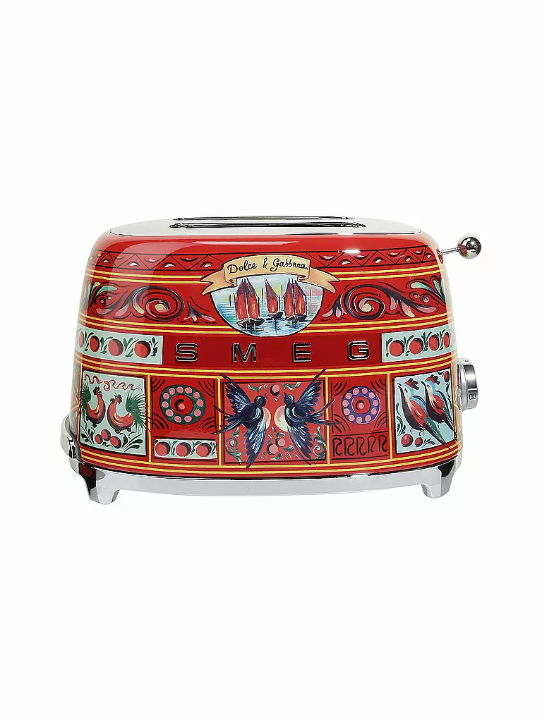 SMEG Toaster (2 Scheiben) "Dolce Gabbana" TSF01DG (Rot/Dekor) bunt