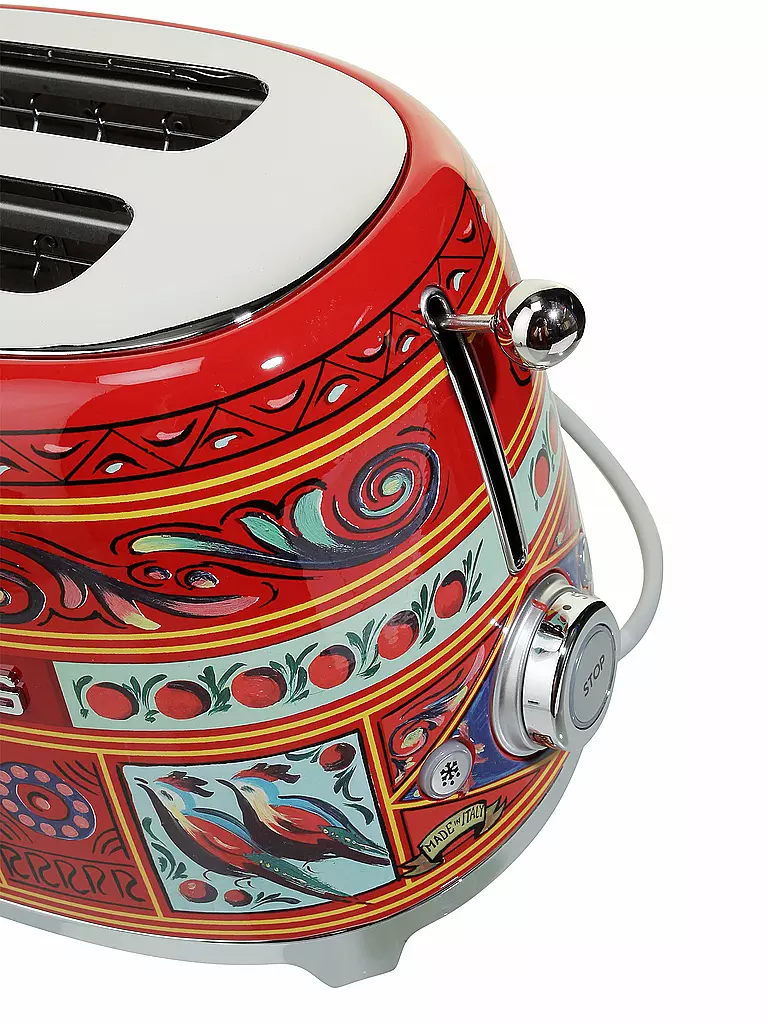 SMEG Toaster (2 Scheiben) "Dolce Gabbana" TSF01DG (Rot/Dekor) bunt