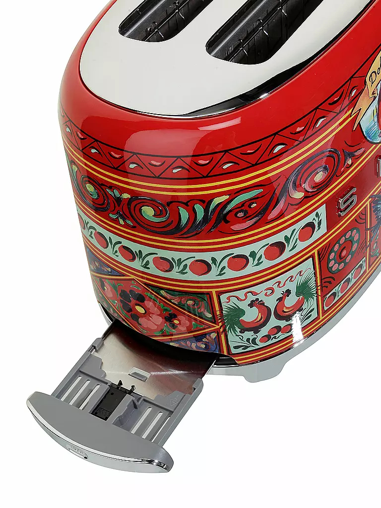 SMEG Toaster (2 Scheiben) "Dolce Gabbana" TSF01DG (Rot/Dekor) bunt