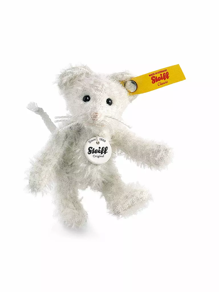 STEIFF Maus Ted 8cm (Weiss) transparent
