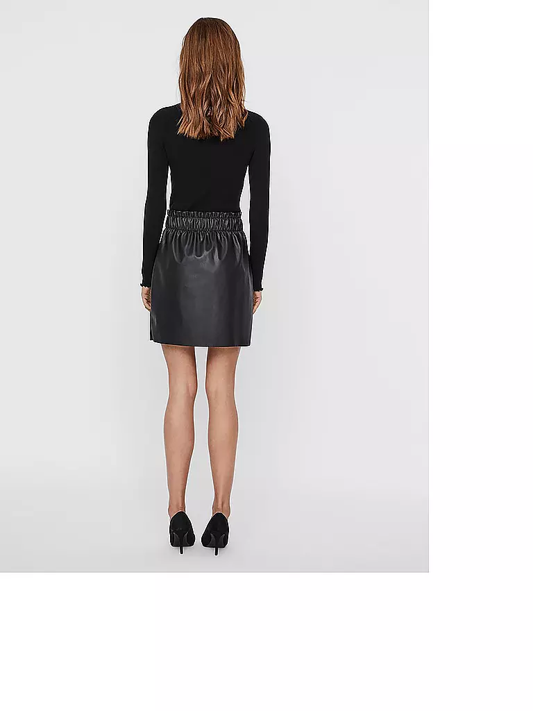 VERO MODA Rock in Lederoptik VMGWENRILEY schwarz